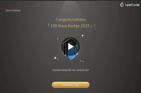 100daysofcode leetcode codingjourney problemsolving consistencyiskey… g vishnu