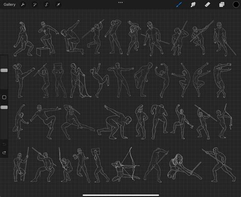 Body Poses Help Guide Bundle For Procreate Photoshop Brush And Clip