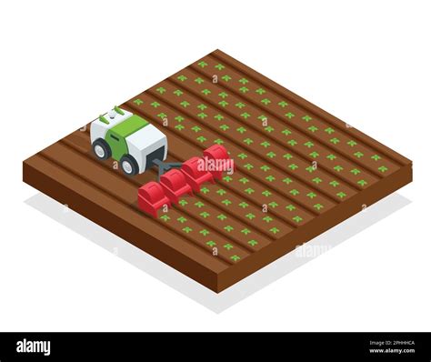 Isometric Automation Smart Farming On The Field Artificial