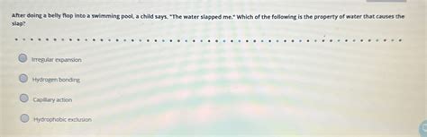 Solved After Doing A Belly Flop Into A Swimming Pool A Chegg