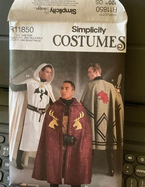 Simplicity R11850 8771 Sewing Pattern Hooded Capes Tabards Wolf Deer