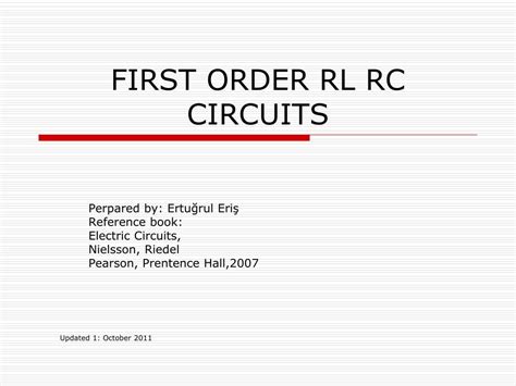 Ppt First Order Rl Rc Circuits Powerpoint Presentation Free Download Id3157617