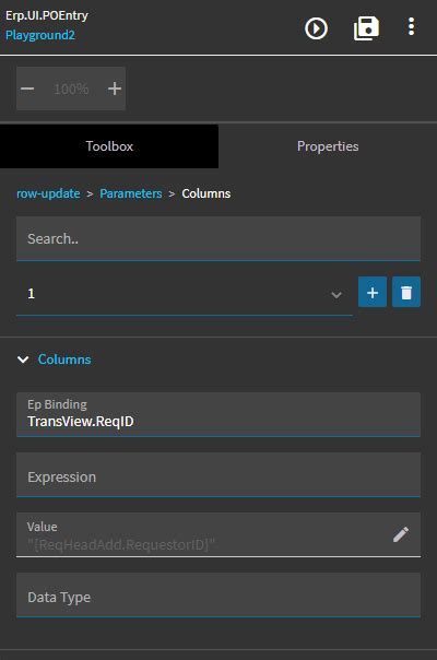 App Studio Adding ReqHead Dataview And Rest Erp To Purchase Order
