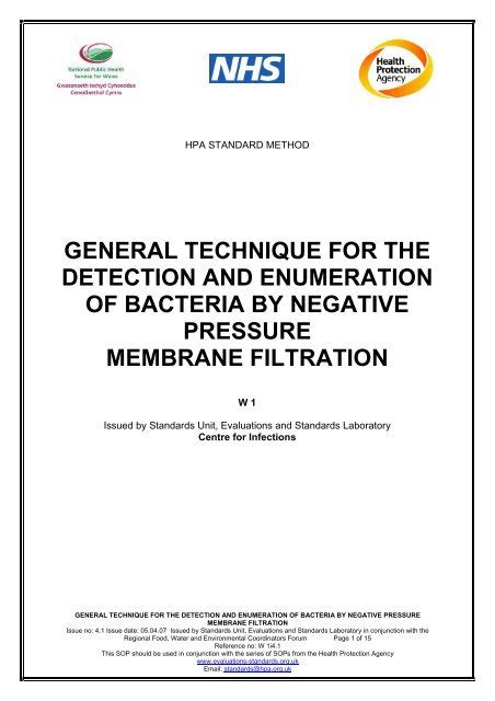 General Technique For The Detection And Enumeration Of Bacteria By