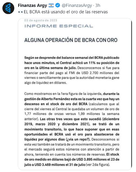 La ventana indiscreta de julia Feliz Aniversario Mr Humón Dólar superó los y el BCRA