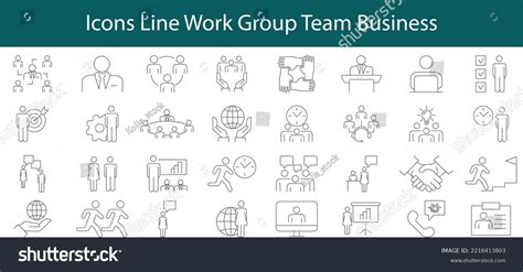 People Icons Line Work Group Team Stock Vector Royalty Free 2216413803 Shutterstock