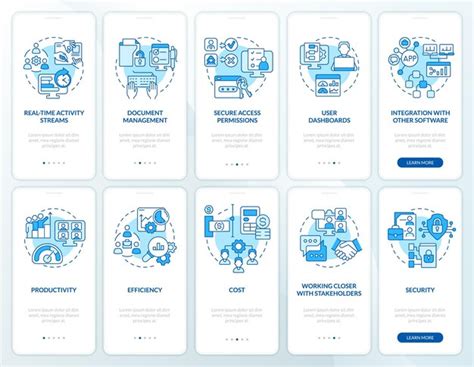 Premium Vector Online Workplace Blue Onboarding Mobile App Screen Set
