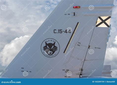 Vertical Stabilizer Of Spanish Air Force F 18 Hornet Fighter Jet