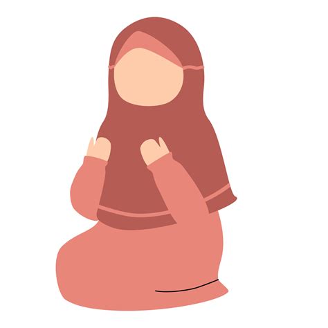 Cute Muslim Girl Praying Illustration 23581620 Vector Art At Vecteezy