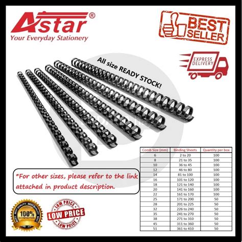 Astar Binding Comb Piece [ All Size 6mm 51mm ] Shopee Malaysia