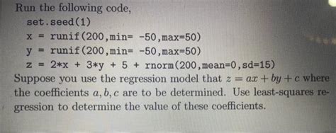 Solved Run The Following Code Ed 1 X Runif