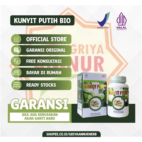 Jual Kapsul Kunyit Putih Bio Herbal Kesehatan Kanker Shopee Indonesia