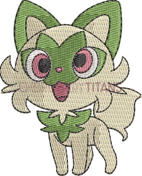 Sprigatito Pokemon Free Machine Embroidery Design Download In Pes Jef