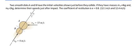 solved two smooth disks a and b have the initial velocities