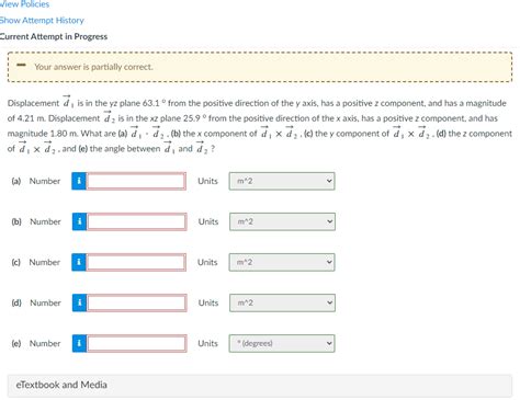 Solved Displacement D1 Is In The Yz Plane 631∘ From The