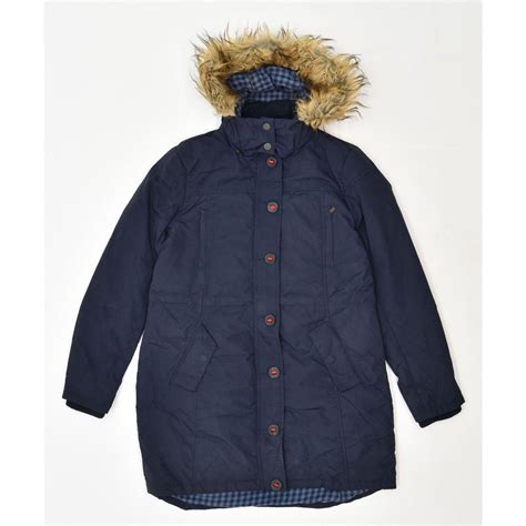 Fat Face Womens Hooded Parka Jacket Uk 14 Medium Depop