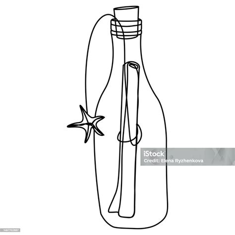 Pesan Surat Surat Dalam Botol Vektor Ilustrasi Stok Unduh Gambar