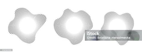 Circular Sound Wave Sound Lines Radial Spectrum Audio Equalizers Circular Geometric Wavy Frame