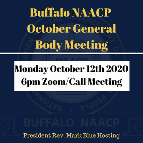 October General Body Meeting Buffalo Branch Naacp