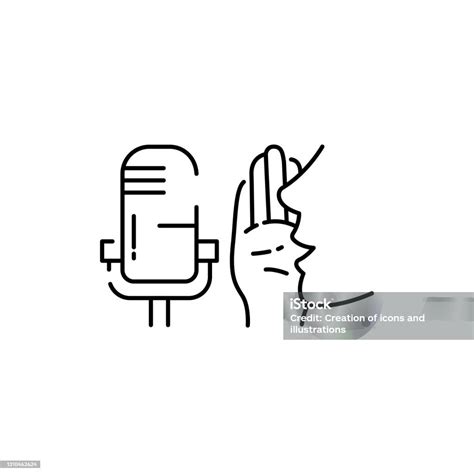 속삭임 사운드 녹음 색상 라인 아이콘 자율 감각 자오선 응답 소리를 즐기는 상징으로 음파 편집 가능한 스트로크 속삭임에 대한