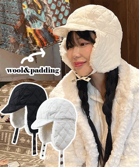 [당일출고 겨울특가 ️] 양털 누빔 패딩 귀도리 귀마개 방한 귀달이 스키장 군밤모자 바라클라바 우정템 에이블리