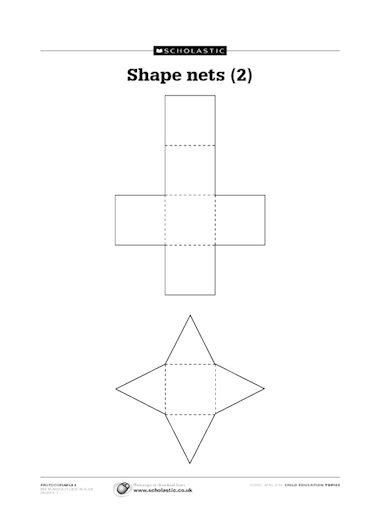 Shape Nets Cube And Pyramid Primary Ks2 Teaching Resource Scholastic