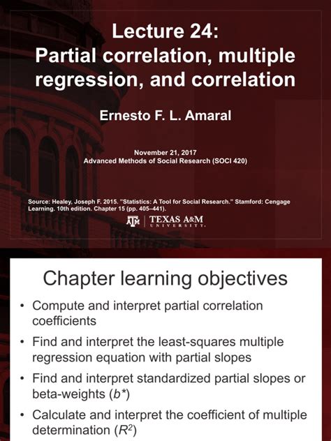 Partial Correlation Multiple Regression And Correlation Ernesto F L