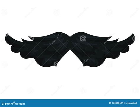 Mustache Facial Hair On A Wooden Stick Against A Blue Background 3d