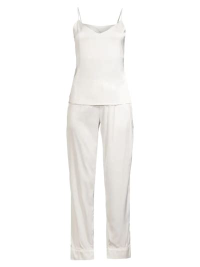 Averie Sleep Two Piece Bianca Long Camisole Set In White Modesens