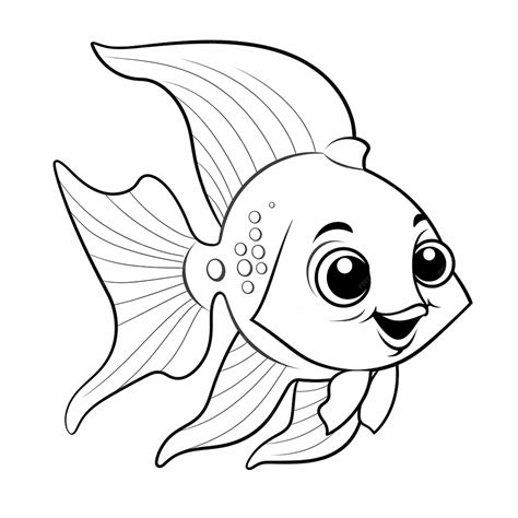 Premium Ai Image Batfish Cute Arts Cute Flat Coloring Book Kawaii