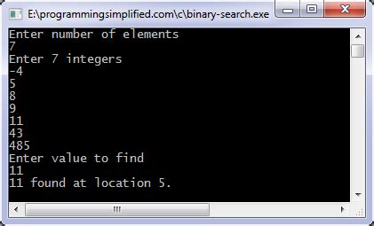 Binary Search In C Python Tutorials