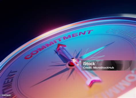 Commitment Concept Arrow Of The Compass Pointing The Commitment Word