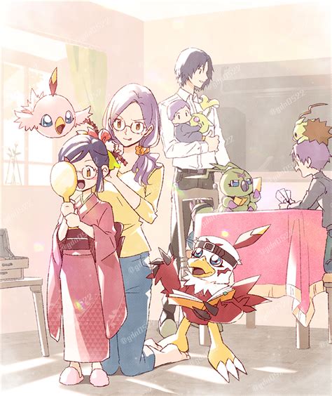 Gdn0522 Hawkmon Ichijouji Ken Inoue Miyako Leafmon Poromon
