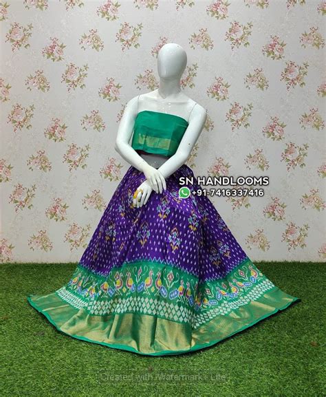 Ikkat Pattu Lehengas For More Details Contact 7416337416 Sareefashion