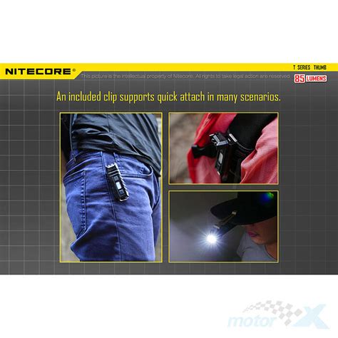 Nitecore Thumb Handheld Micro Flashlight Rotating Head 85 Lumens