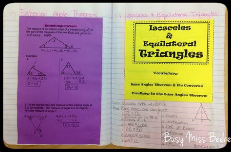 Busy Miss Beebe 2014 2015 Geometry Inb Unit 6 Triangle Properties