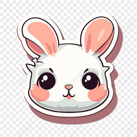핑크 배경 클립 아트에 만화 토끼 스티커 벡터상표 Png 일러스트 무료 다운로드 Lovepik