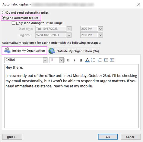 How To Set Up Out Of Office In Outlook 365 Without Automatic Reply