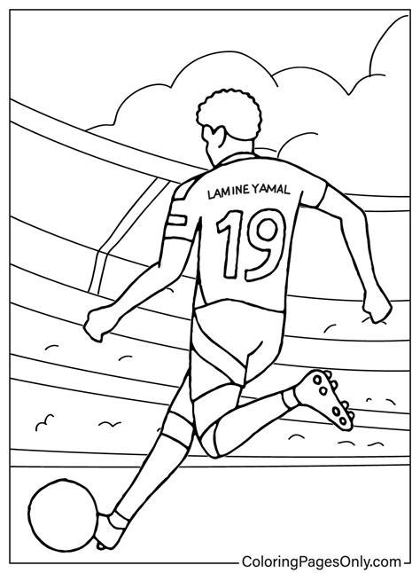 لامين يامال، لاعب كرة قدم إسباني محترف صفحات تلوين مجانية قابلة للطباعة