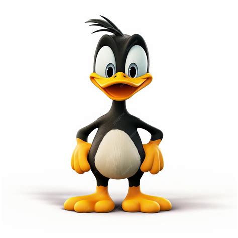 3d Daffy Duck Full Body Isolated White Background Image Premium Ai