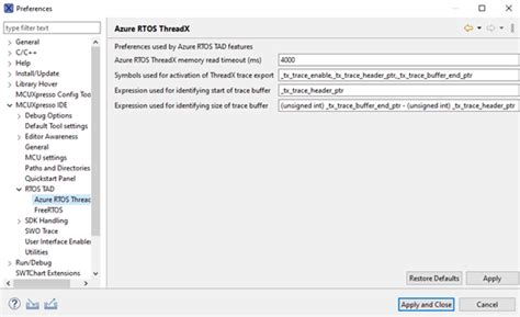 debugging azure rtos applications using tracex nxp community