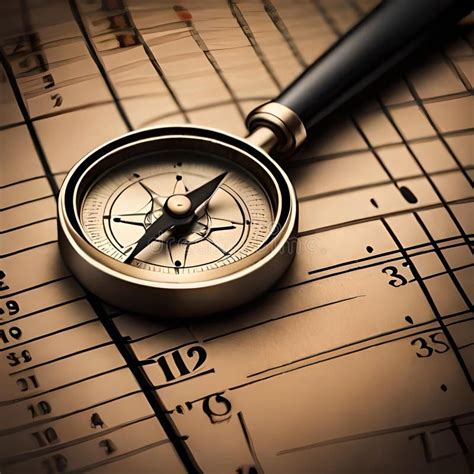 Compass On A Piece Of Paper Stock Illustration Illustration Of