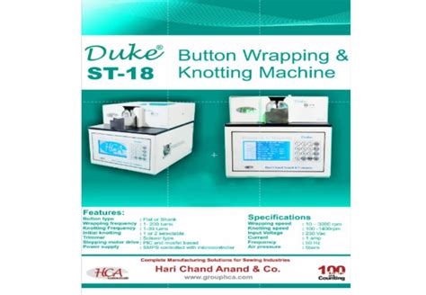 St 18 Button Wrapping And Knotting Machine At Best Price In New Delhi