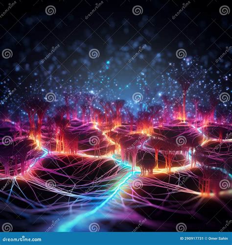 Data Flow Streams Of Data Merging And Diverging Stock Illustration Illustration Of