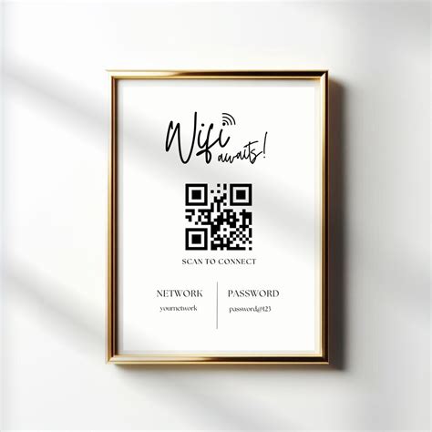 Wifi Password Sign Qr Code Sign Airbnb Wifi Sign Template Printable