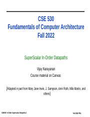 Cse530 12 Superscalar Datapaths 2022 Pptx CSE 530 Fundamentals Of