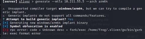 Kali Arm64 Executables Only Compile With Debug Flag · Issue 1176