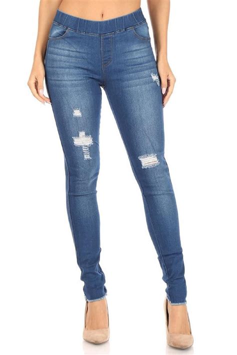 White Mark Womens Plus Size Super Stretch Denim