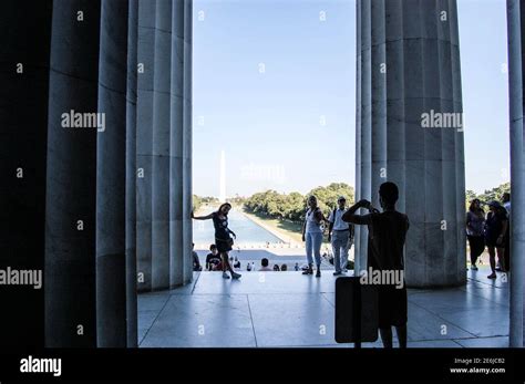 Lincoln Memorial View To The Washington Monument And Where Martin