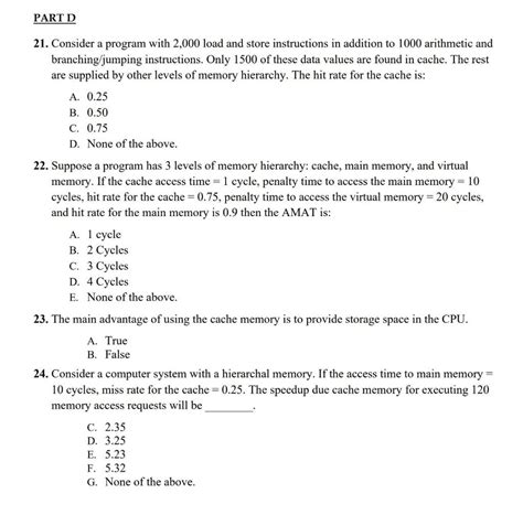 solved part d 21 consider a program with 2 000 load and
